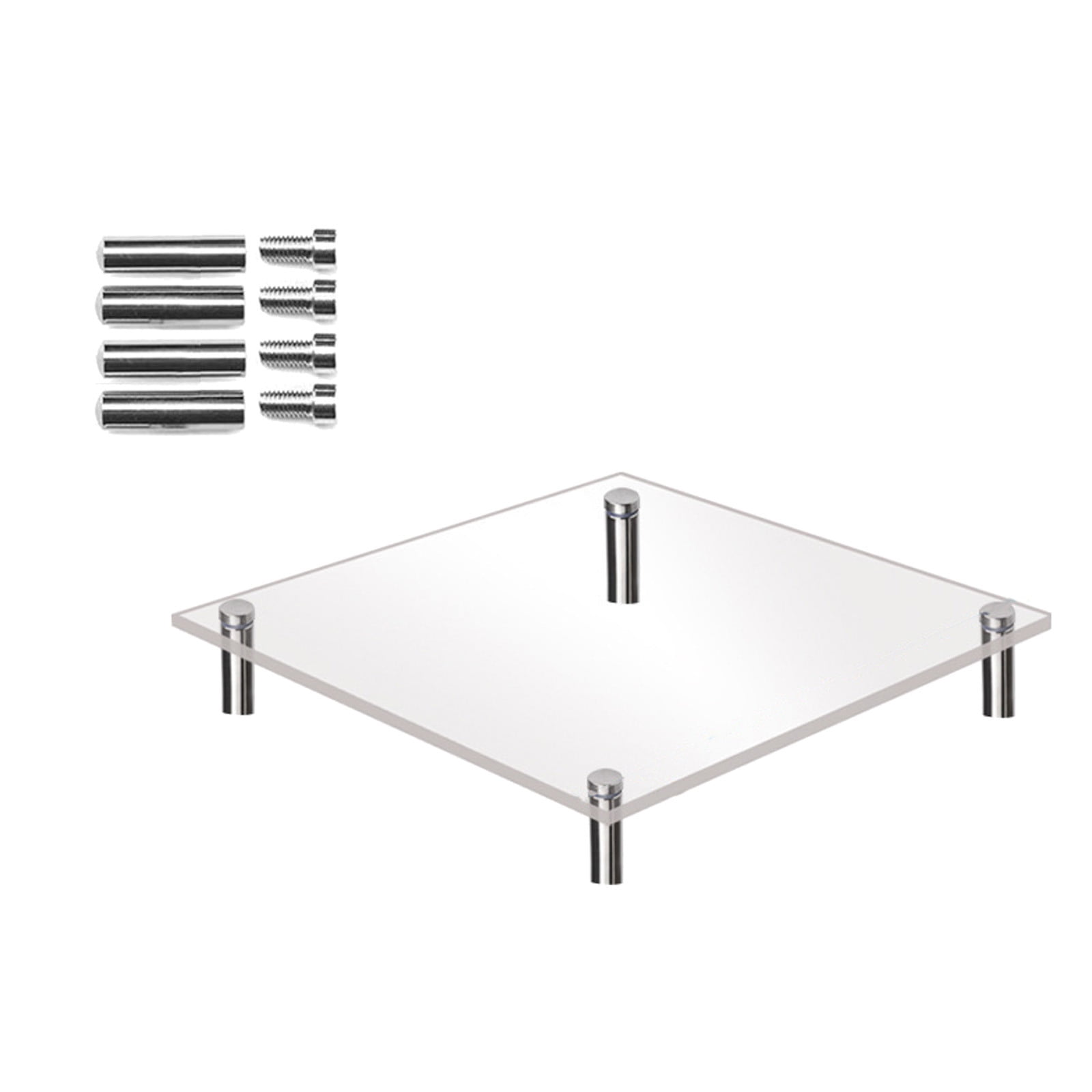 Clear Acrylic Cake Display Stand Square Metal Support Durable ...