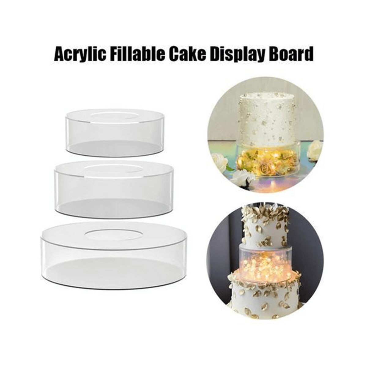Clear Acrylic Cake Stands, Fillable Cake Box, Round Cake Display Box ...