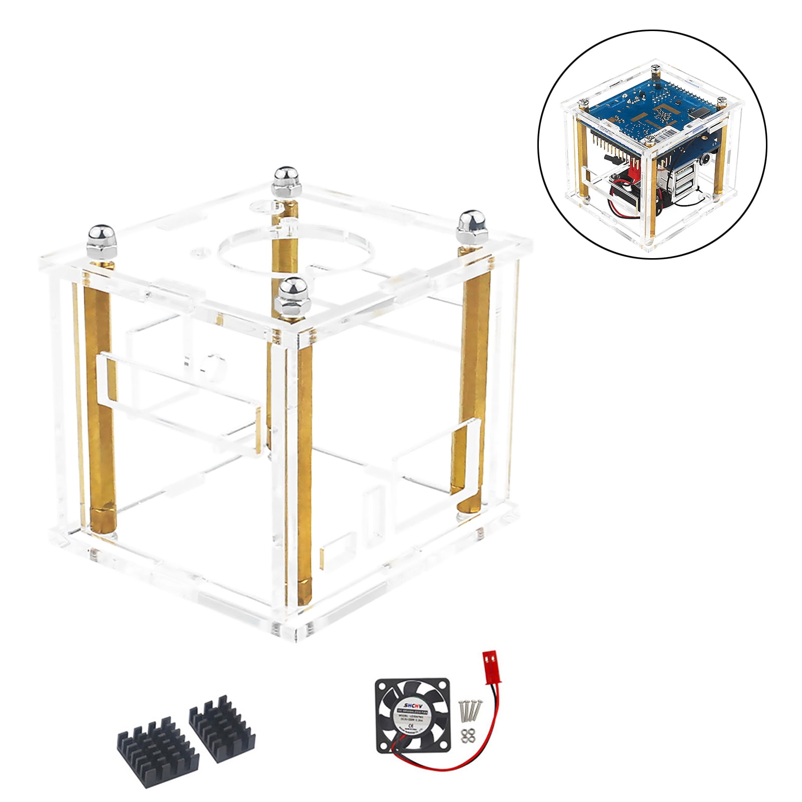 Clear Acrylic Case with Cooling Fan for Orange Pi Zero 3 Transparent ...