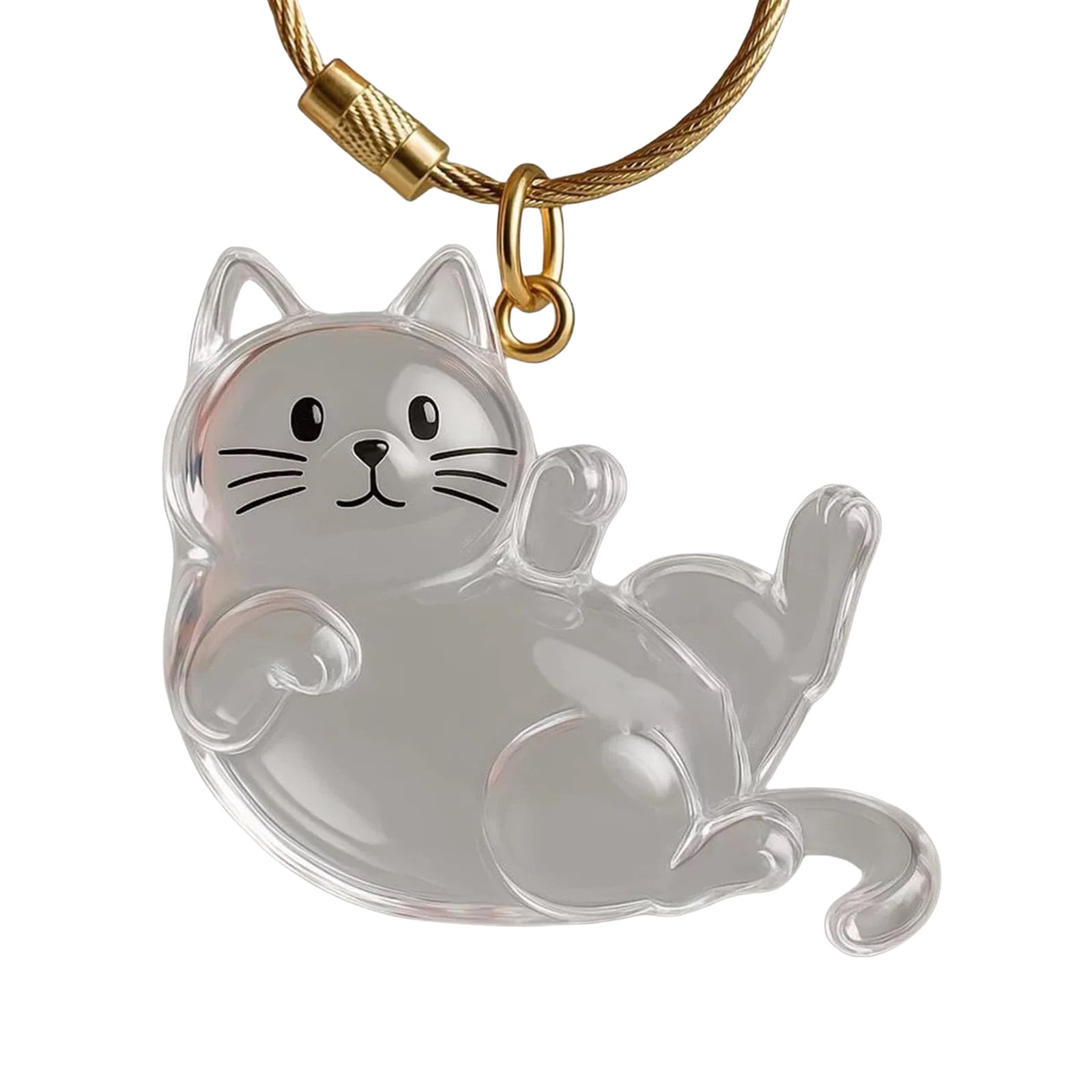 Clear Acrylic Cats Hair Storage Box Cartoon Keychain Design Keepsakes ...