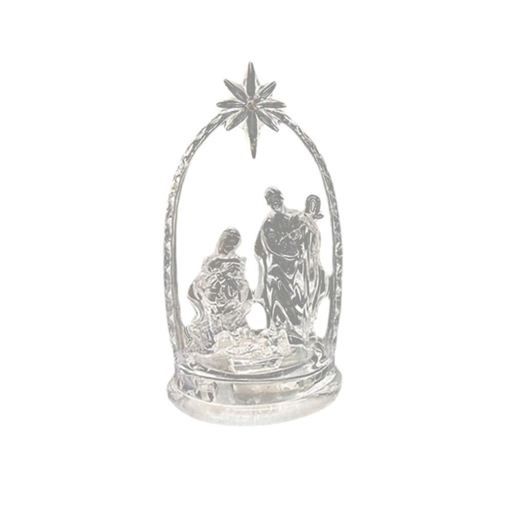 Clear Acrylic Christmas Nativity Scene With Colorful LED Light Stylish ...