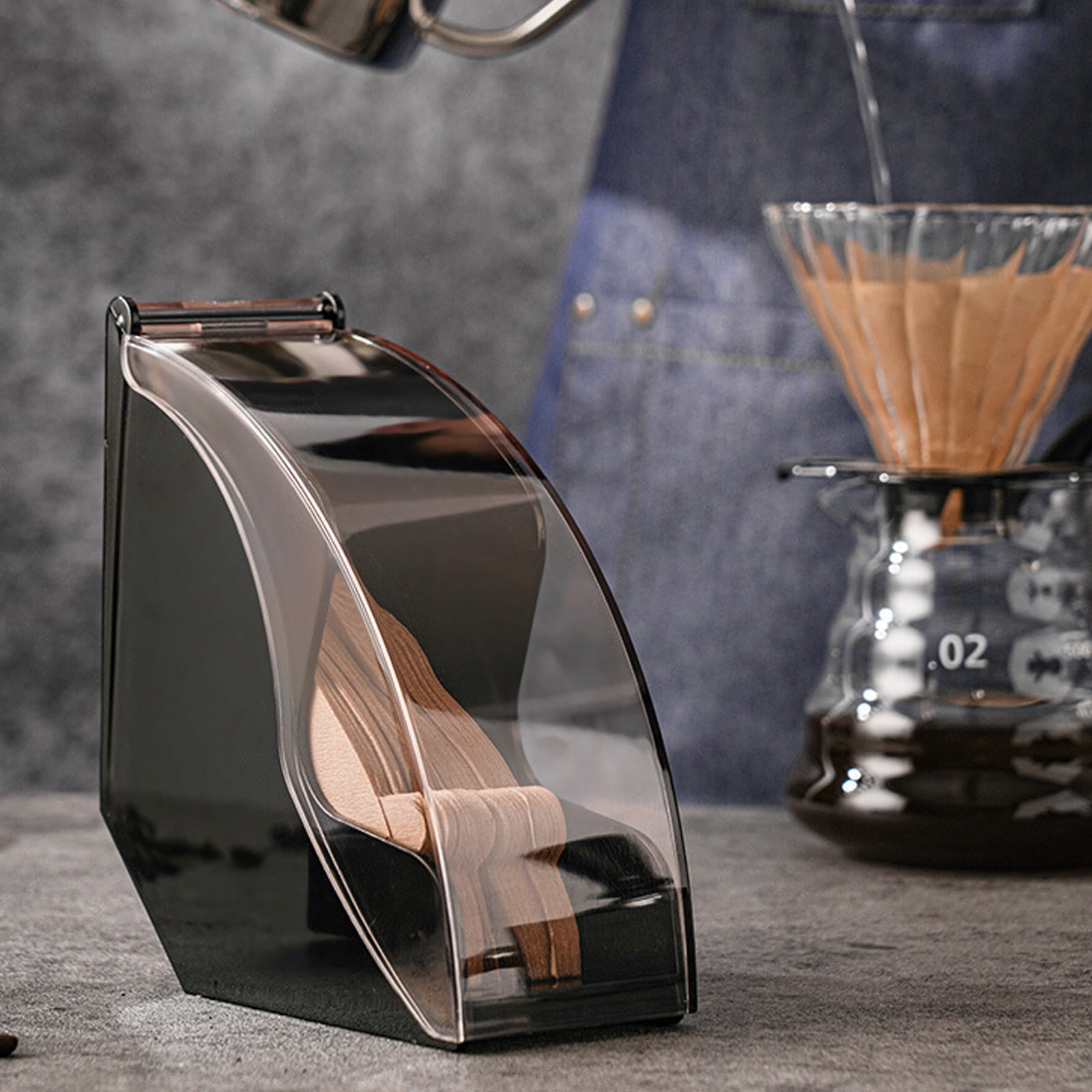 Clear Acrylic Coffee Filter Holder Coffee Paper Storage Container ...