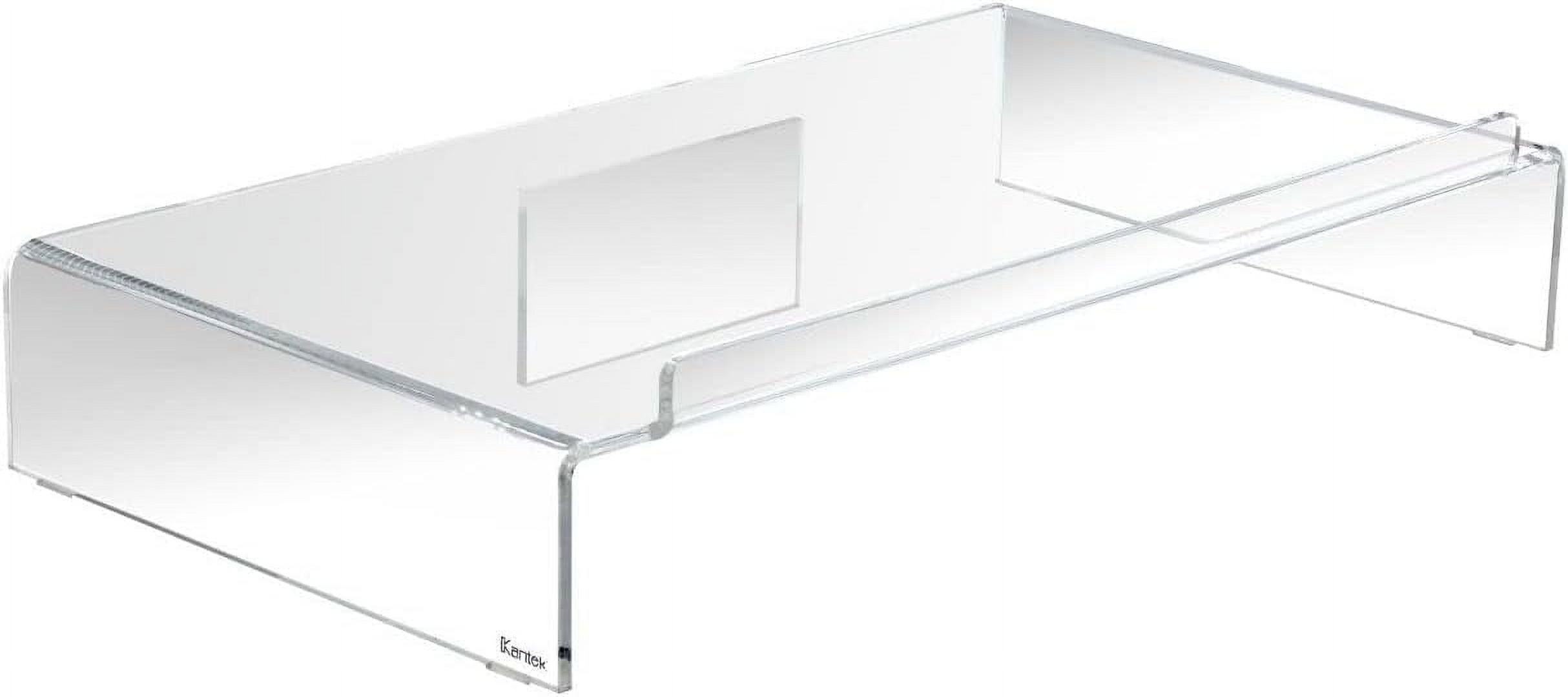 Clear Acrylic Computer Monitor Stand with Keyboard Storage, Supports Up ...