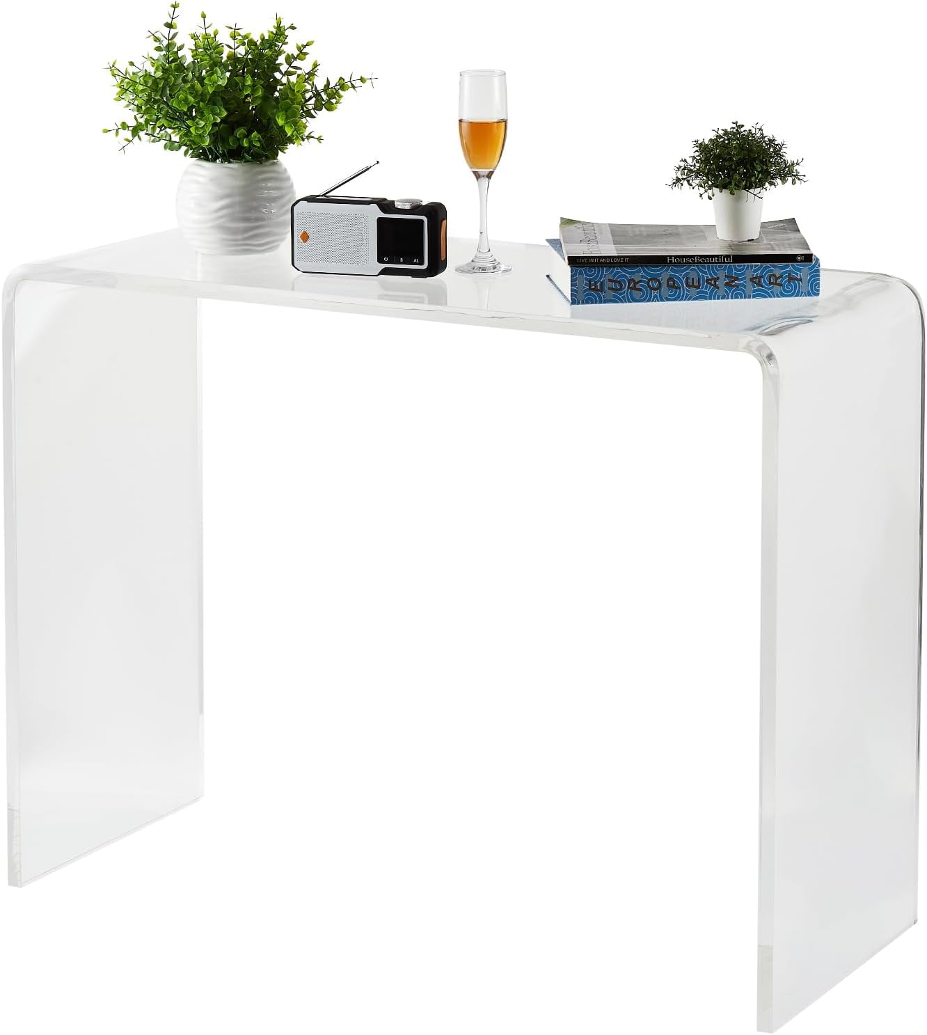 Clear Acrylic Console Table | Modern Transparent Side/End Table | 38 ...