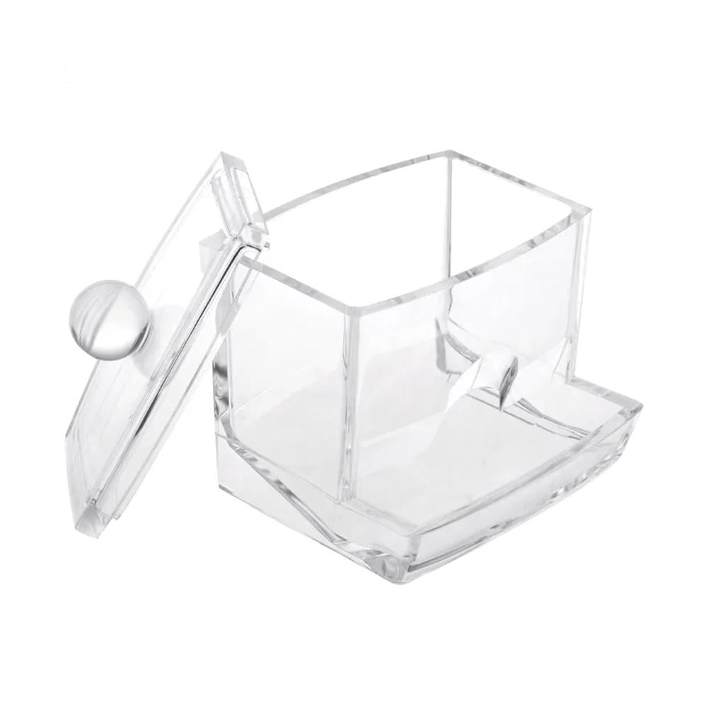 Clear Acrylic Cotton Pad Swab Q-tip Storage Bud Holder Cosmetic B I0 ...