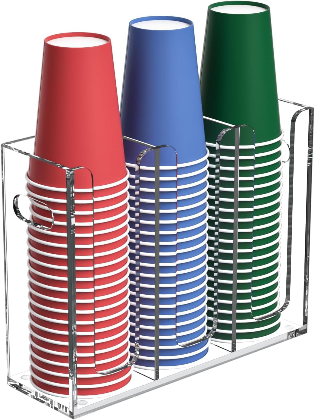 Clear Acrylic Cup & Lid Dispenser - 3-Tier Wall/Countertop Mount for ...