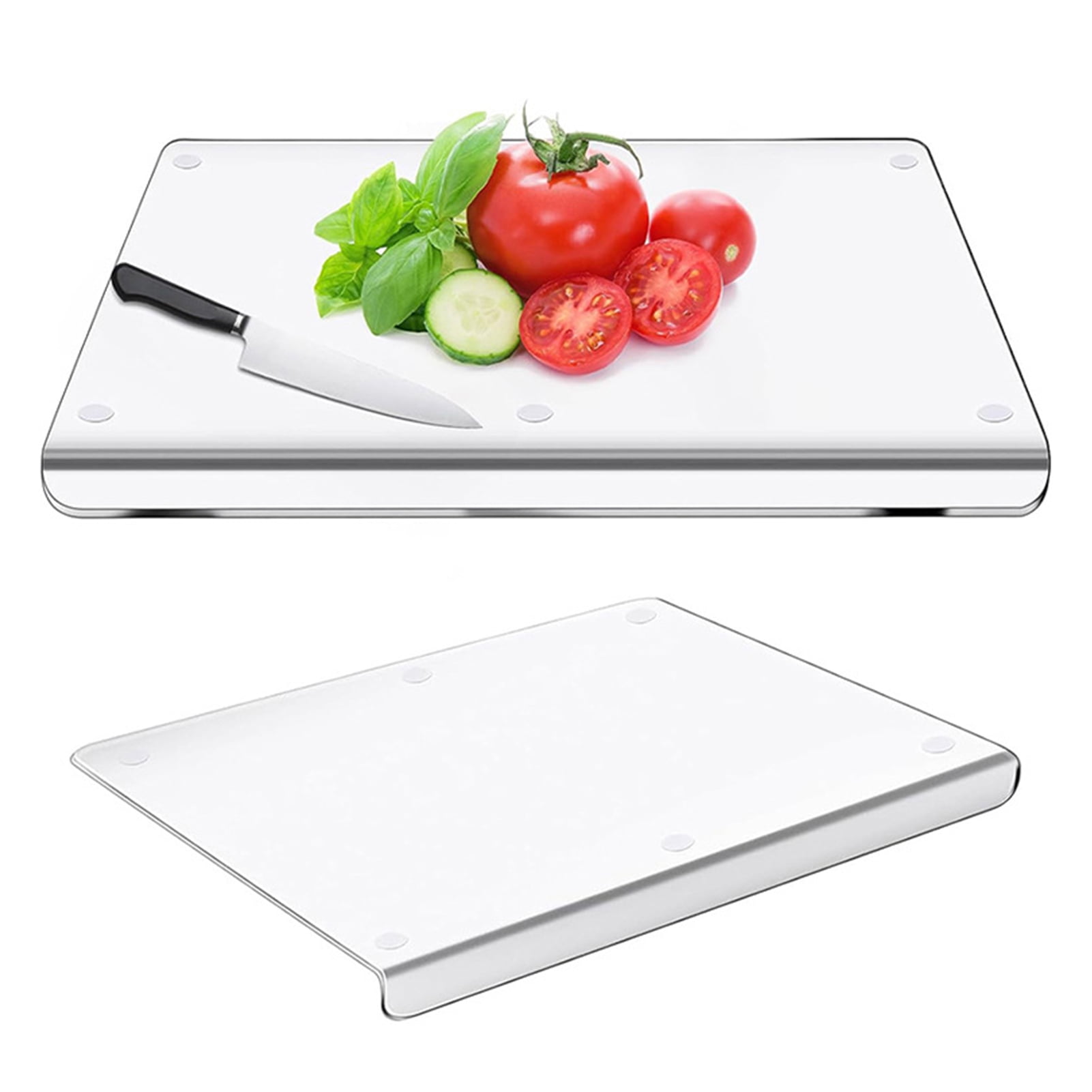 Clear Acrylic Cutting Board Non-Slip Countertop Protector with Counter ...