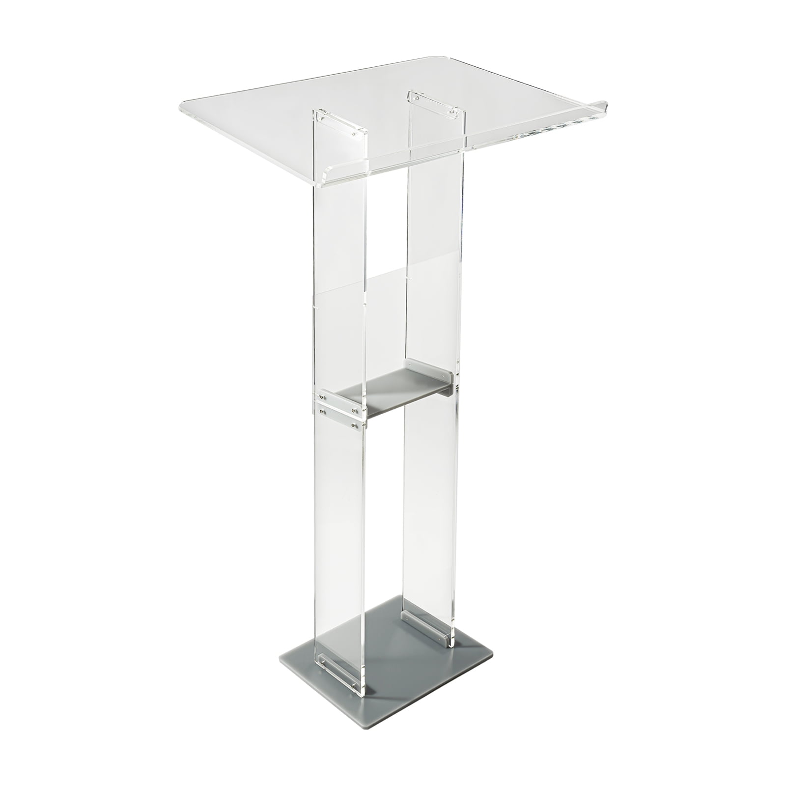 Clear Acrylic Desktop Podium Stand with Extra Storage for Phones and ...