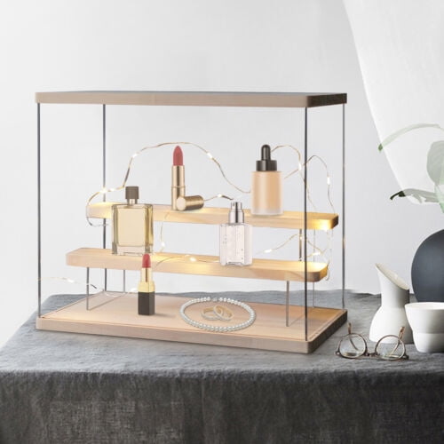 Clear Acrylic Display Case 2 Tier Doll Display Case w/ Lights for ...