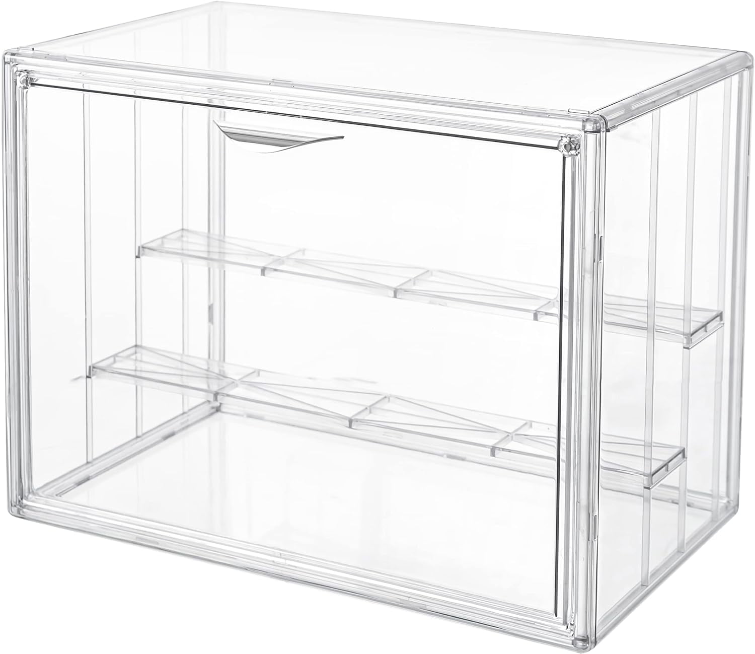 Clear Acrylic Display Case,3 Tier Display Shelf with 2 Movable Plate ...