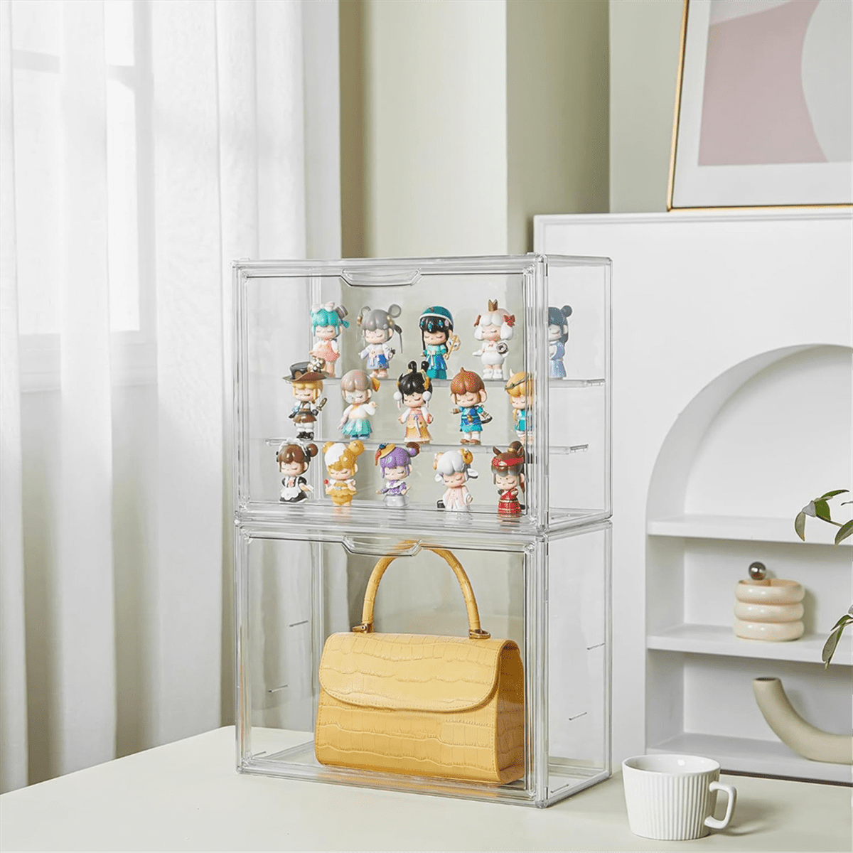 Clear Acrylic Display Case 3 Tier Display Shelf, Stackable Protection ...
