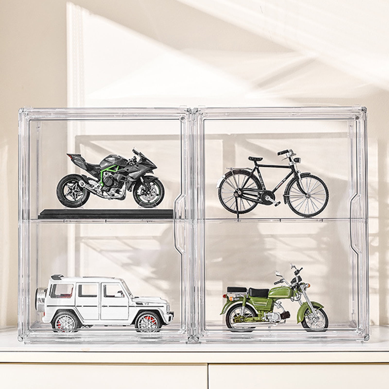 Clear Acrylic Display Case 3 Tier Storage Shelf Large Capacity ...