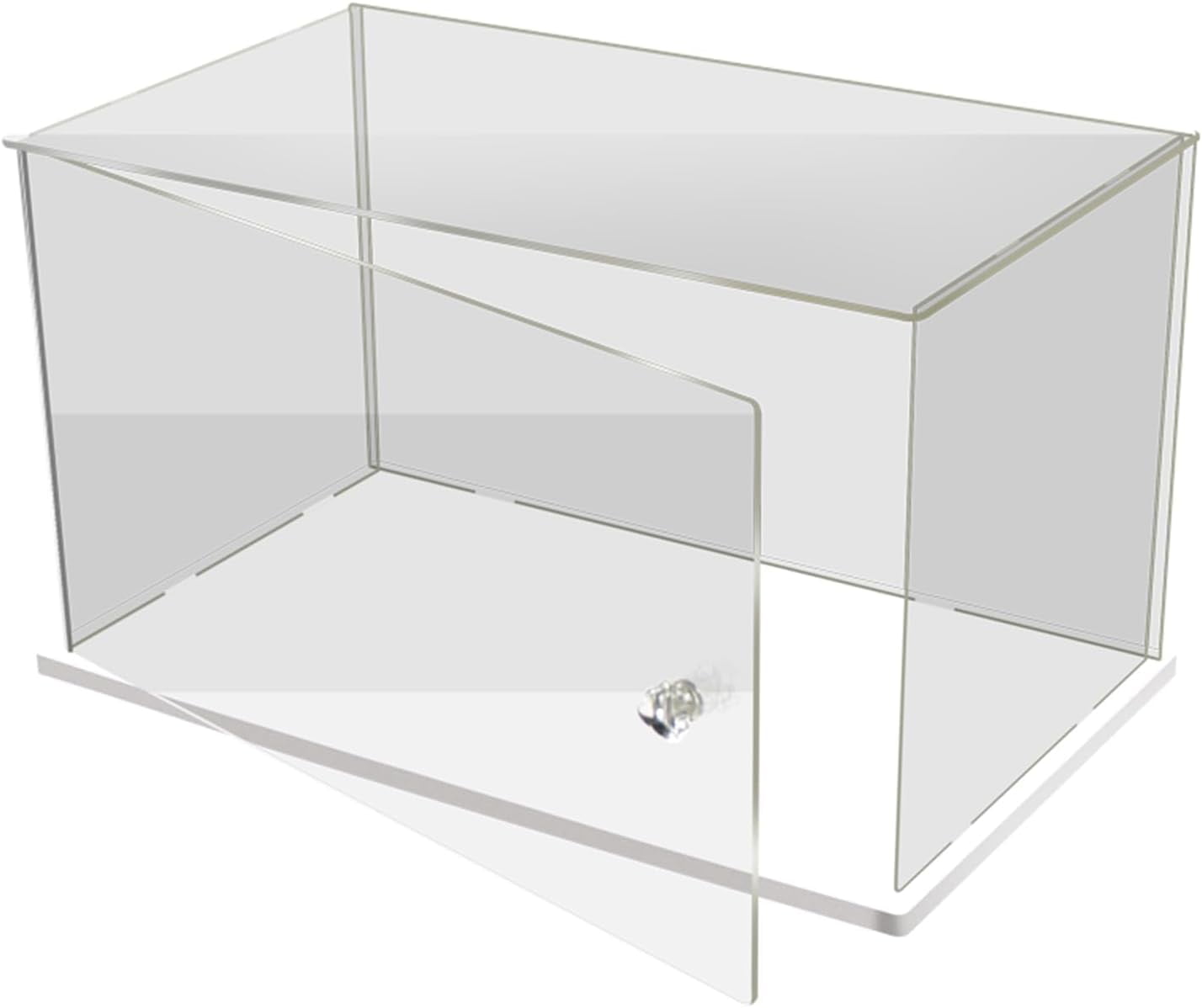 Clear Acrylic Display Case,Display Box Stand with White Base,with Door ...