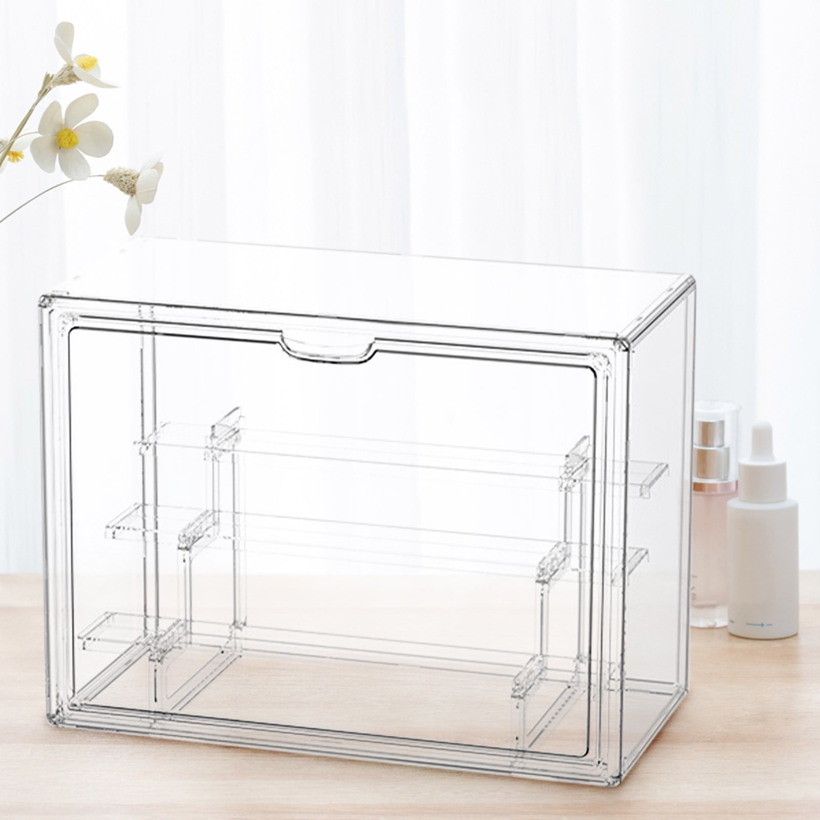 Clear Acrylic Display Case,Display Shelf with Movable Plate, Stackable ...