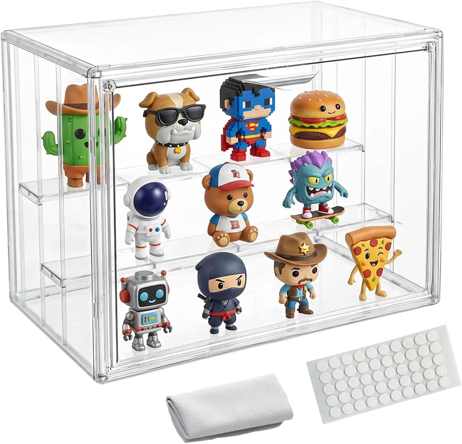 Clear Acrylic Display Case for Figures, 3 Layer Adjustable Boxes ...