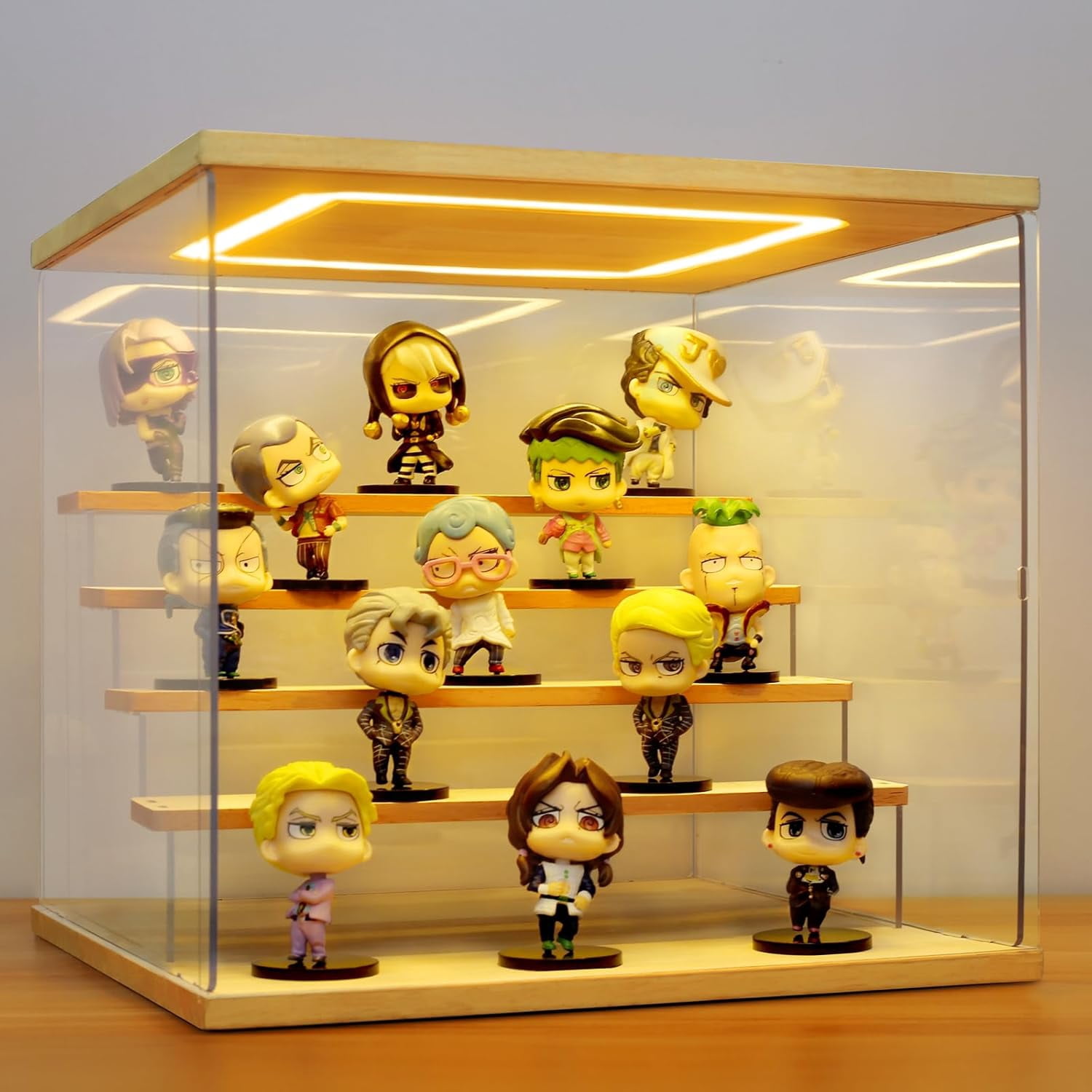 Clear Acrylic Display Case with Light , 5 Tier Display Box Stand ...