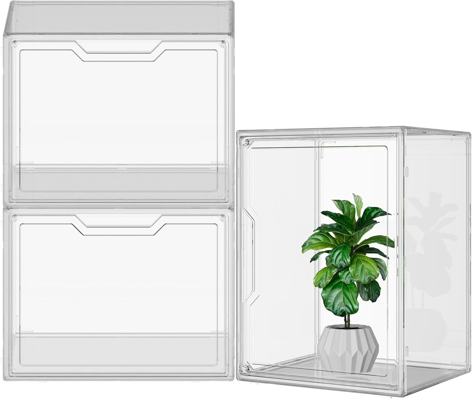 Clear Acrylic Display Case, Stackable Sneaker Shoe Box Transparent ...