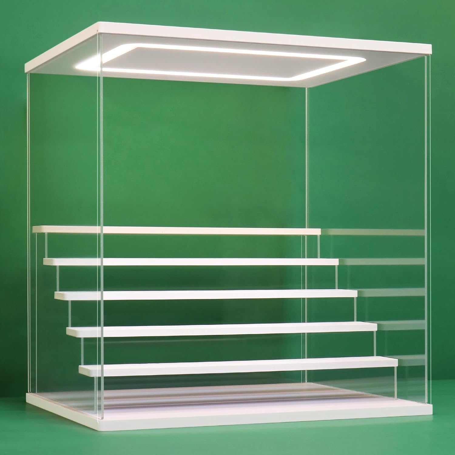 Clear Acrylic Display Case Stand with LED Light 2/3/4/5/6 Tier Storage ...