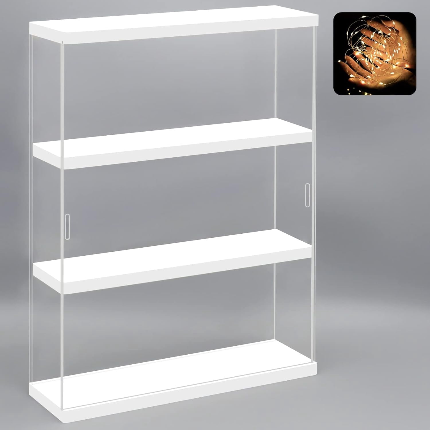 Clear Acrylic Display Case Stand with Wood Base 2 Tier、3 Tier、12/24 ...