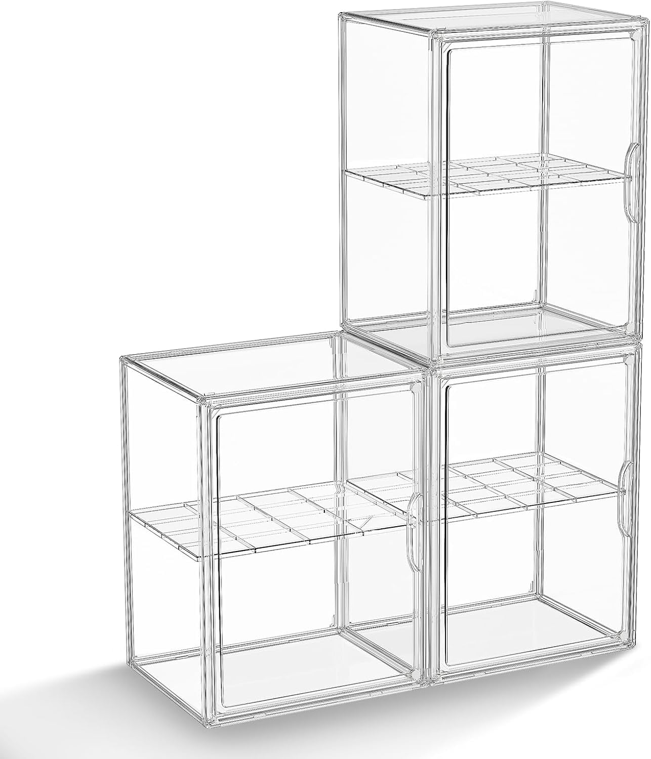 Clear Acrylic Display Case, Super Large Stackable Storage Bins Magnetic ...