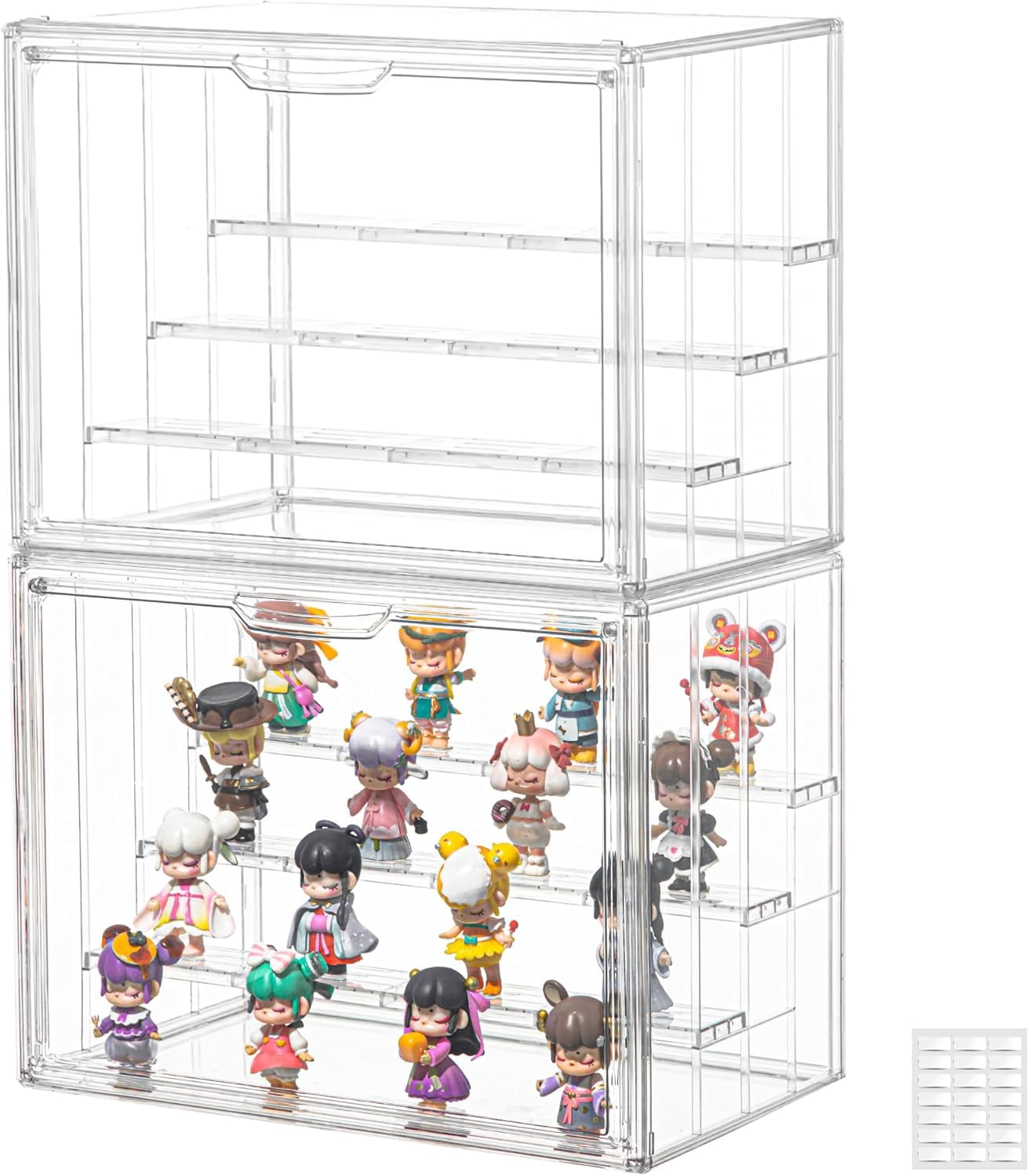 Clear Acrylic Display Case Upgrade 4 Tier Figure Display Case with 3 ...