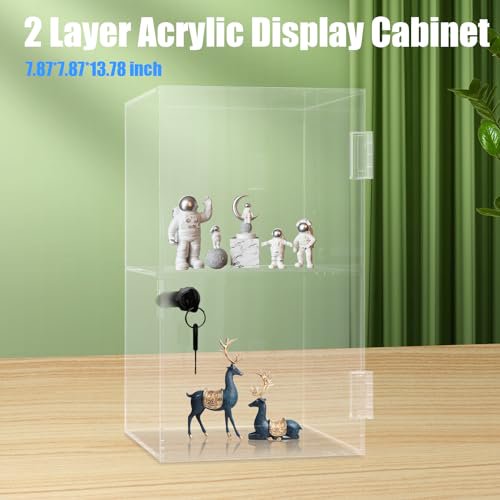 Clear Acrylic Display Case with Lock and Keys, 2 Tier Countertop ...
