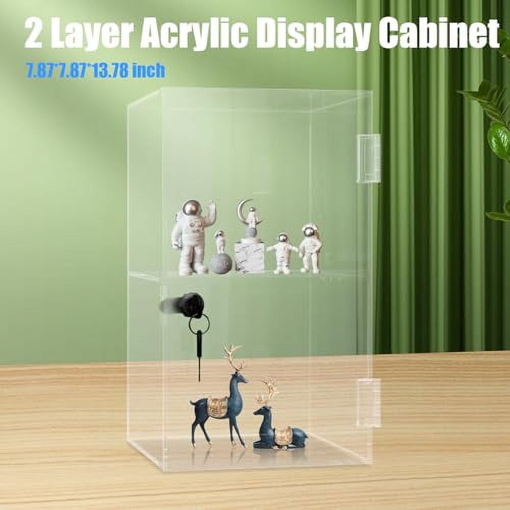 Clear Acrylic Display Case with Lock and Keys, 2 Tier Countertop ...