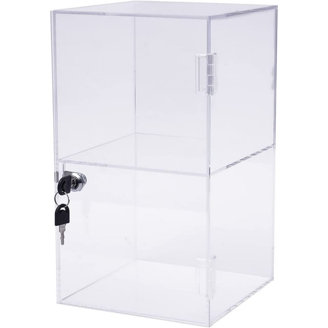Clear Acrylic Display Case with Lock and Keys, 2 Tier Countertop ...