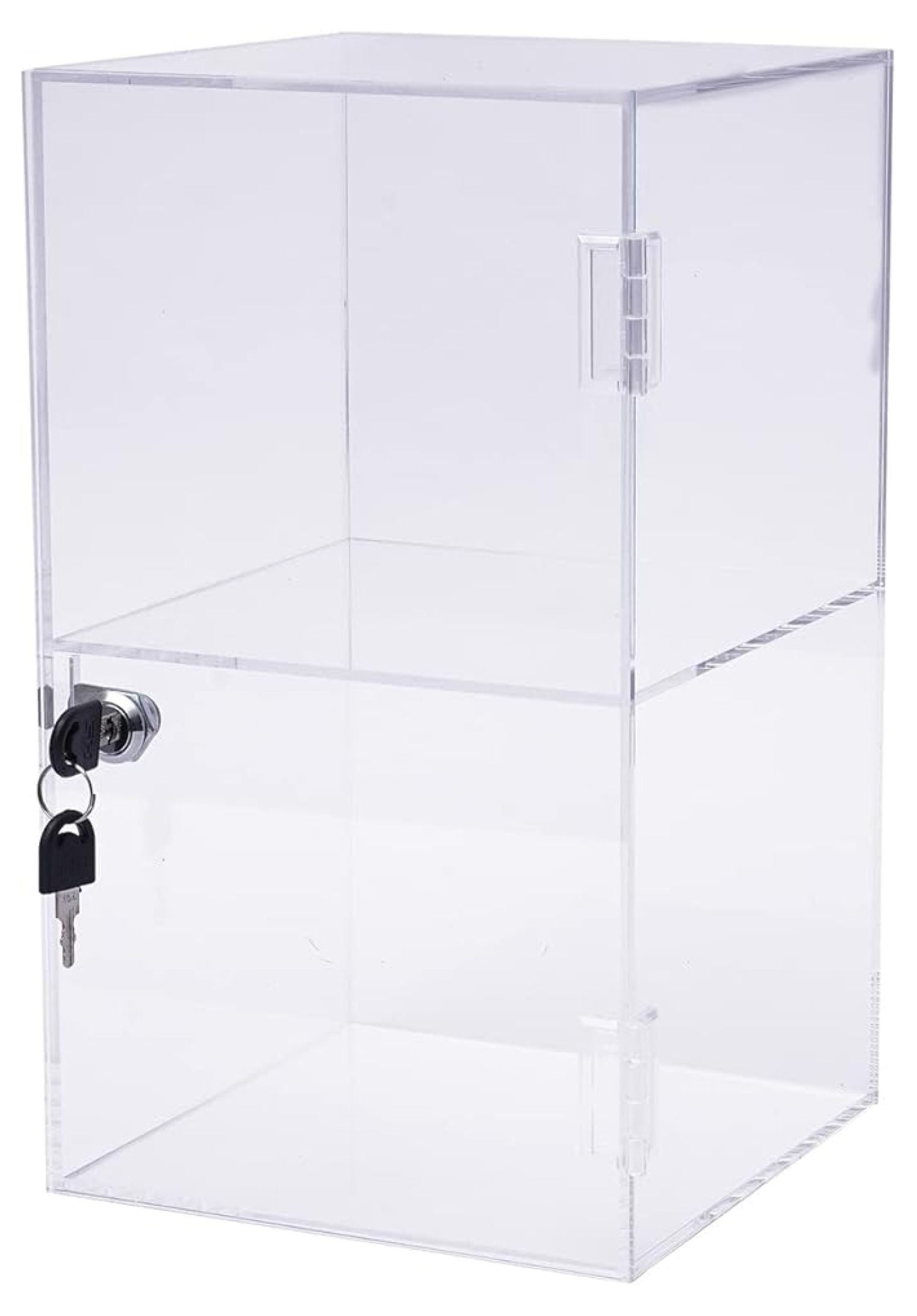 Clear Acrylic Display Case with Lock and Keys, 2 Tier Countertop ...