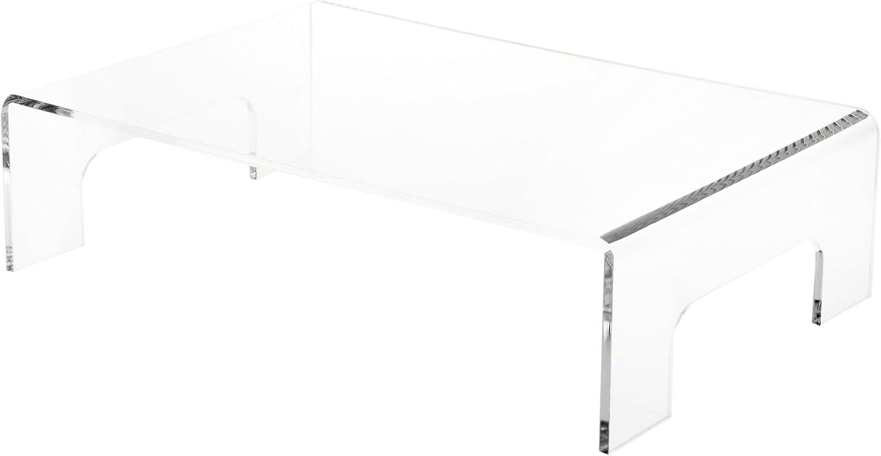 Clear Acrylic Display Riser with Tray Handles, 4" H x 15" W x 10" D (3/ ...
