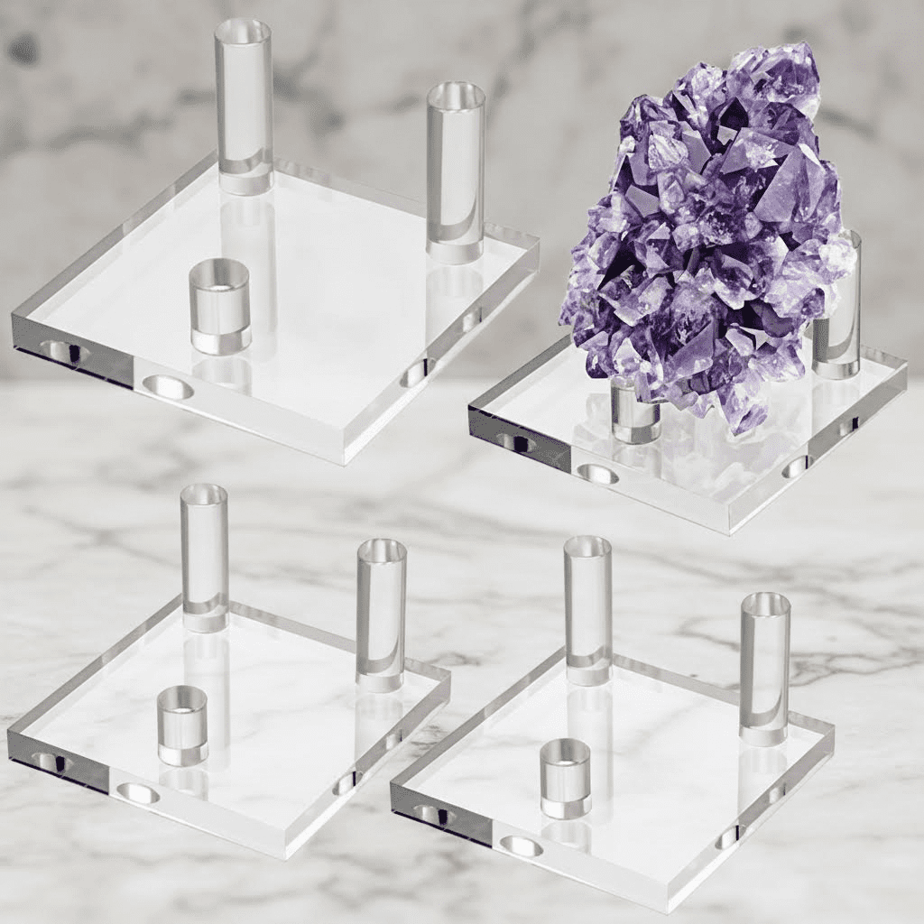 Clear Acrylic Display Stand Set of 4 - Three-Peg Easel Stands for ...