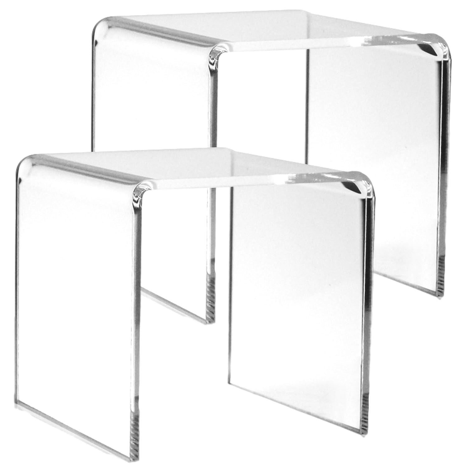 Clear Acrylic Display Stands - Set of 2 Tall U-Shaped Pedestals - 4 ...