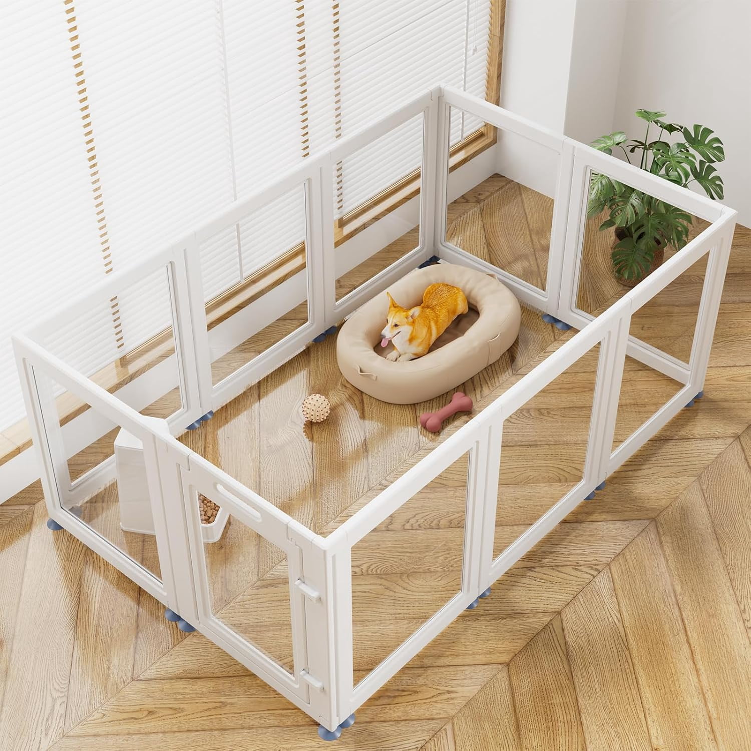 Clear Acrylic Dog Playpen Transparent Dog Playpen Indoor, Easy Assemble ...