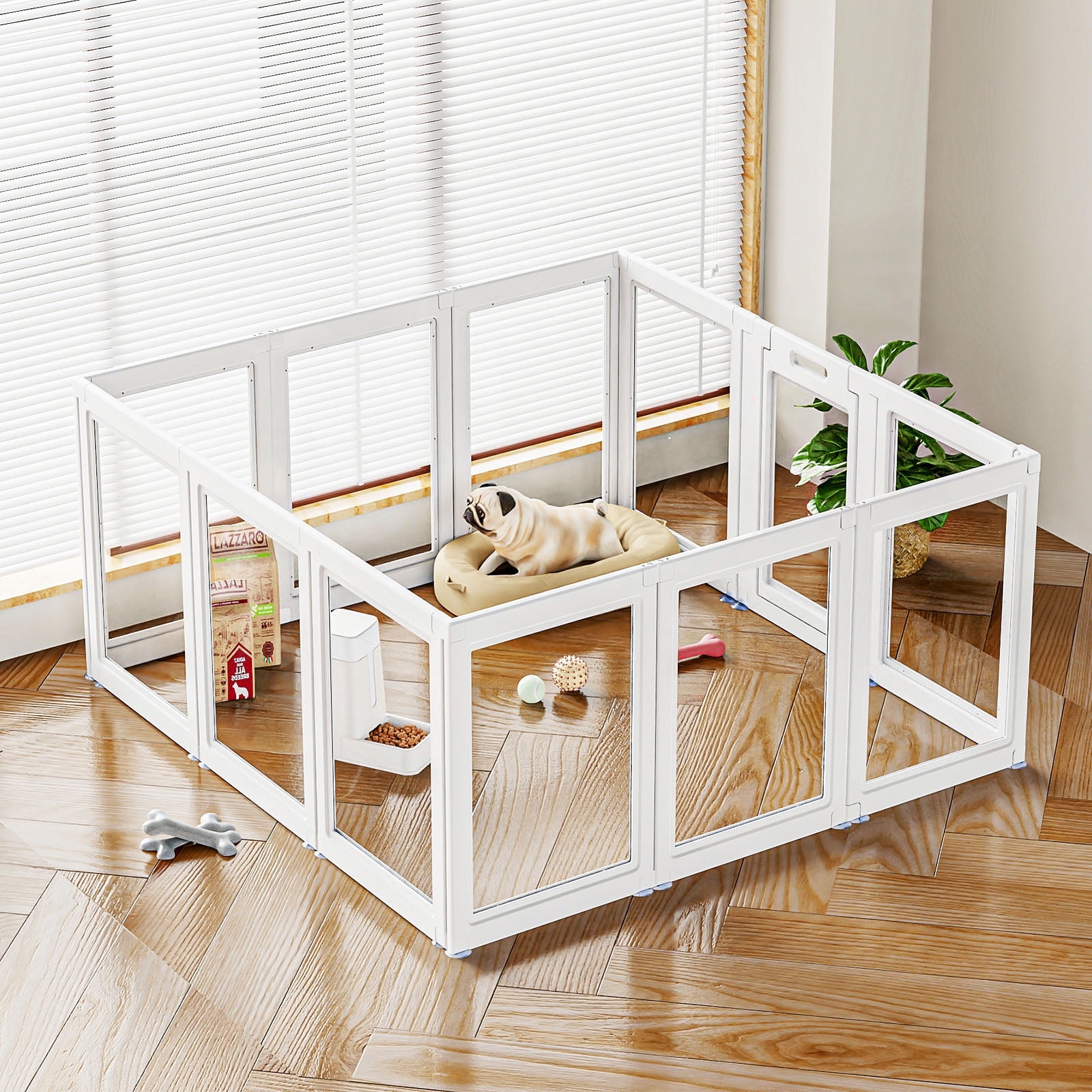 Clear Acrylic Dog Playpen Transparent Dog Playpen Indoor, Easy Assemble ...