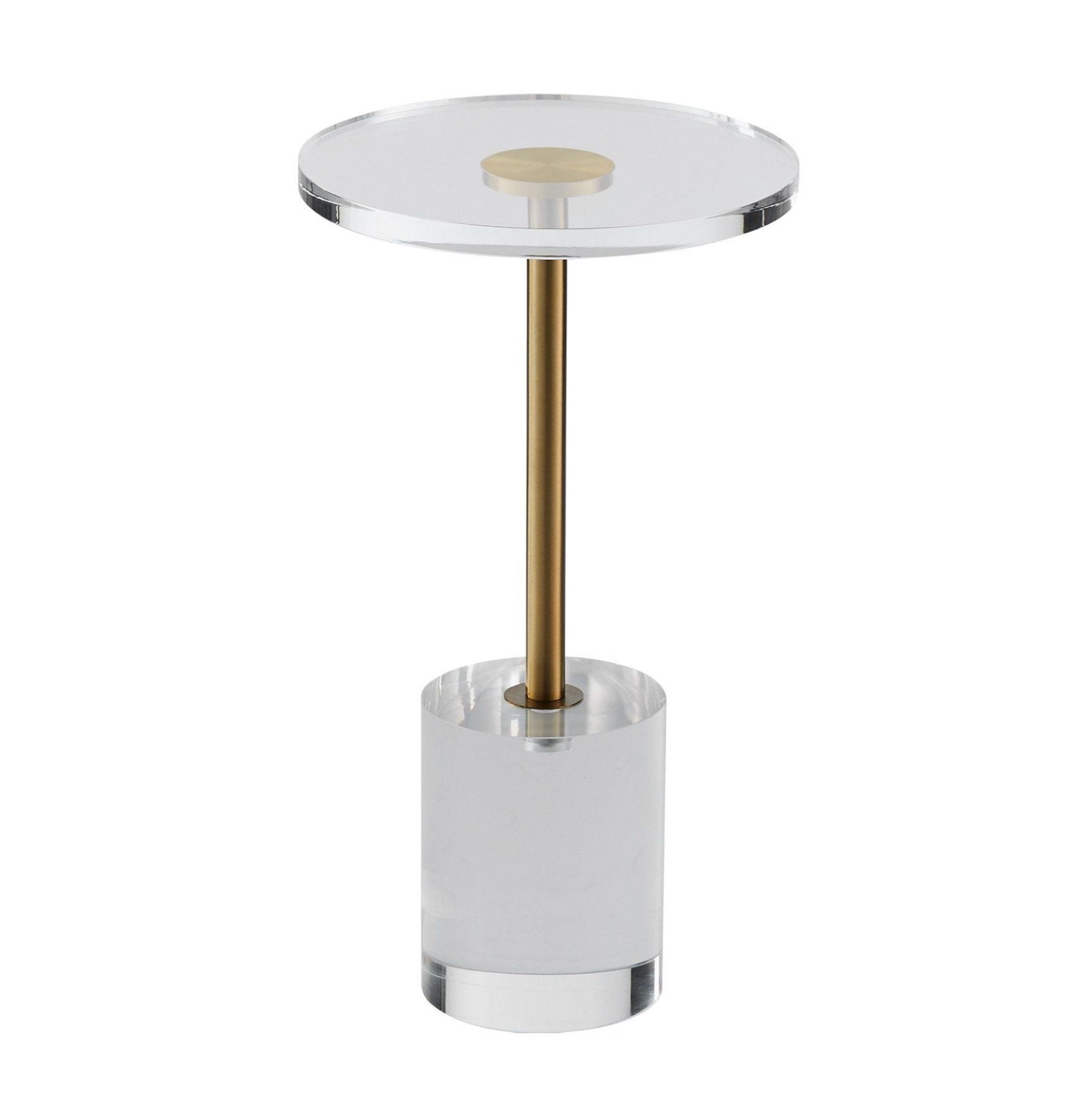 Clear Acrylic End Table, Round Side Table, 11.9 inch Modern Living Room ...