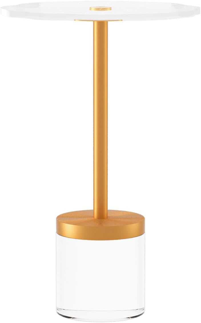 Clear Acrylic End Table,Side Table Modern Small Round Table with Solid ...