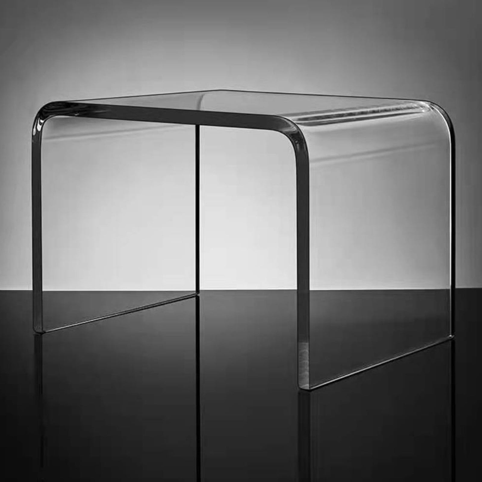 Clear Acrylic End Table,U Shape Transparent Small Side Table with ...