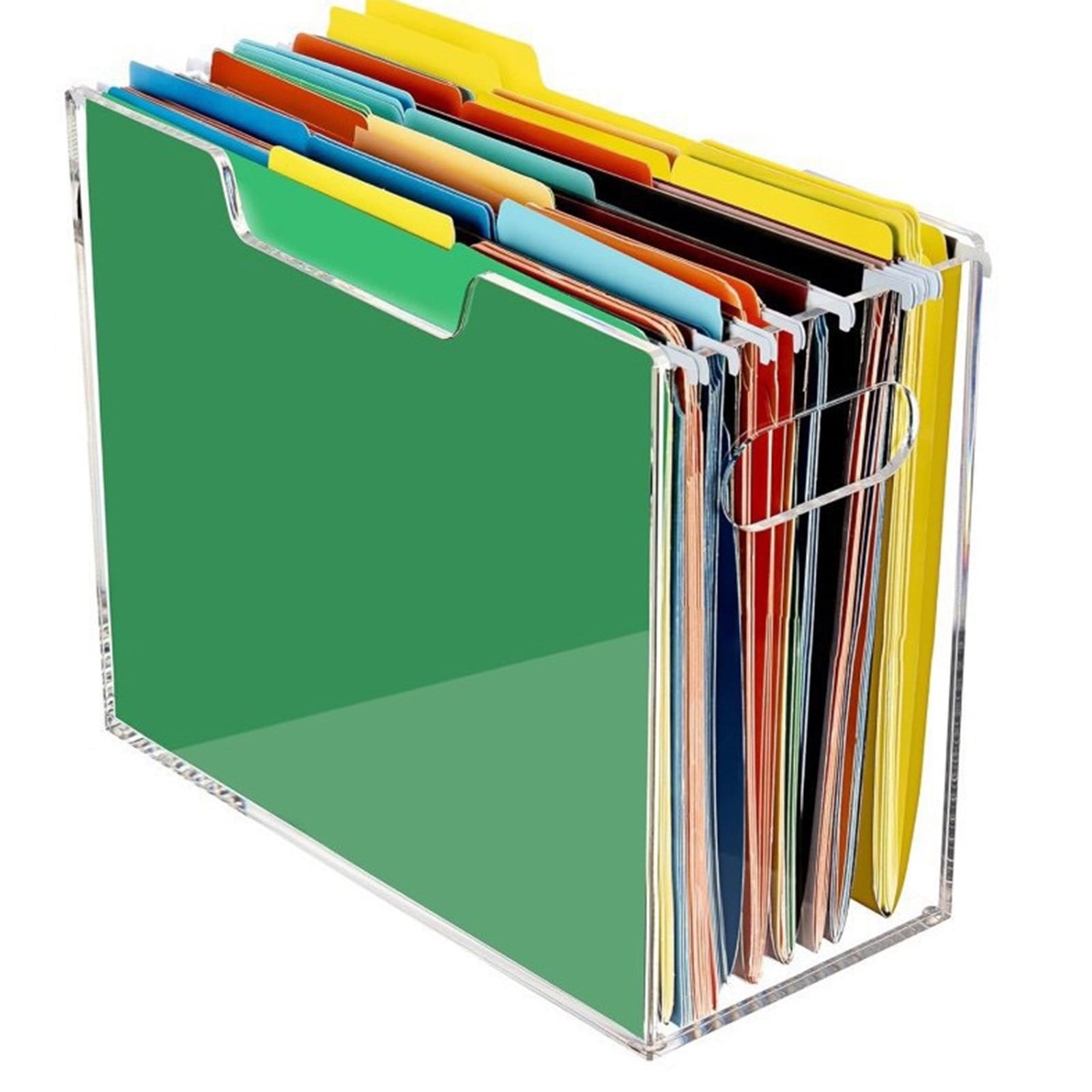 Clear Acrylic File Folder Organiser Stackable Desktop Document Sorting ...