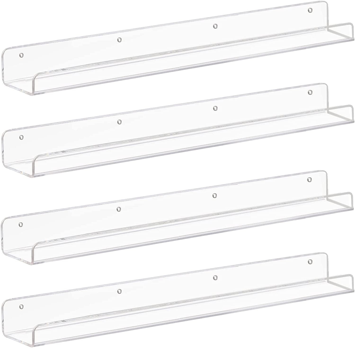 Clear Acrylic Floating Shelves 24 inches, Wall Bookshelf for Kids ...