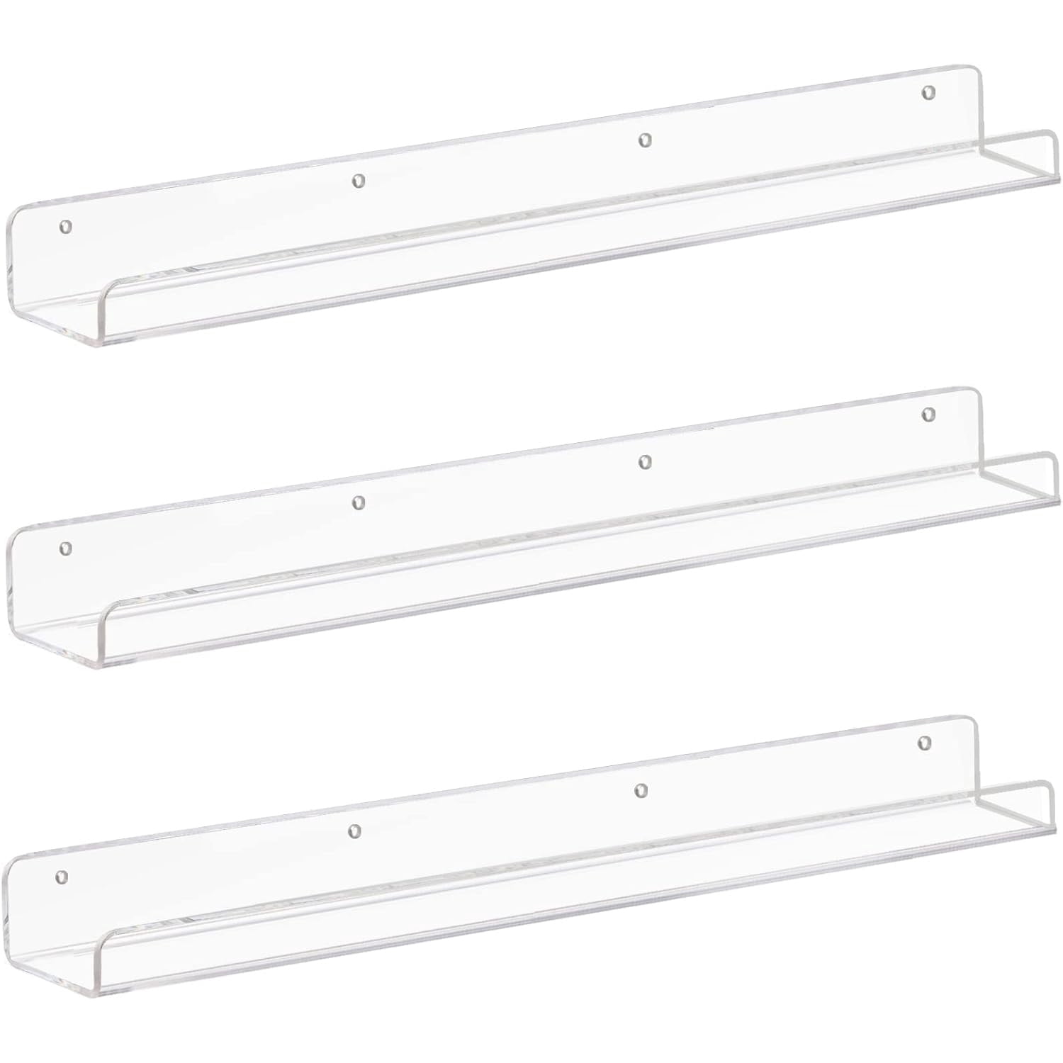 Clear Acrylic Floating Shelves 24 inches, Wall Bookshelf for ...