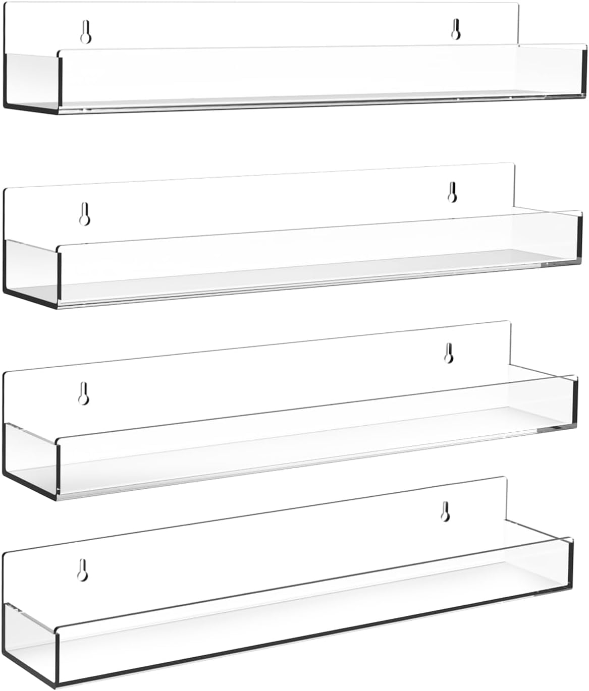 Clear Acrylic Floating Shelves Wall Mounted 15 Inch Invisible Kids ...