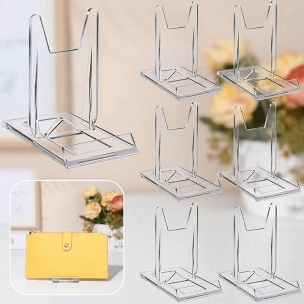 Clear Acrylic Handbag Display Stands, 6-Pack Adjustable Purse Holder ...