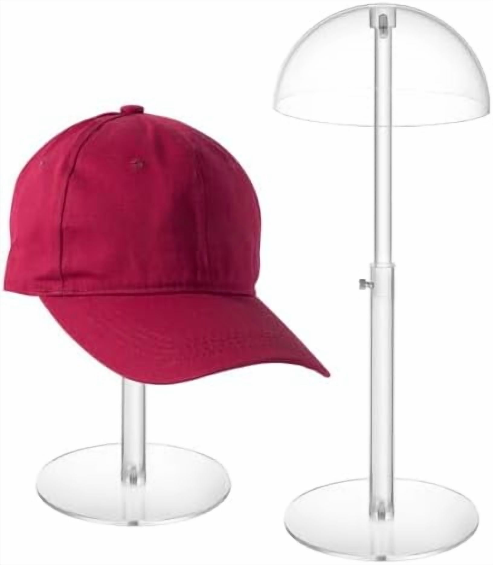 Clear Acrylic Hat Display Stand Height Adjustable, Countertop Domed Hat ...