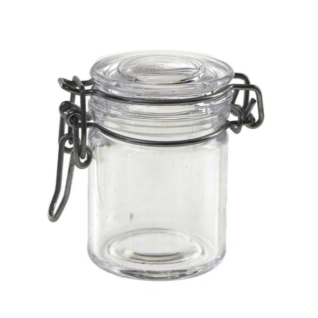 Clear Acrylic Hinge Locking Lid Candy Jar, 2-Inch, 3-Piece - Walmart.com
