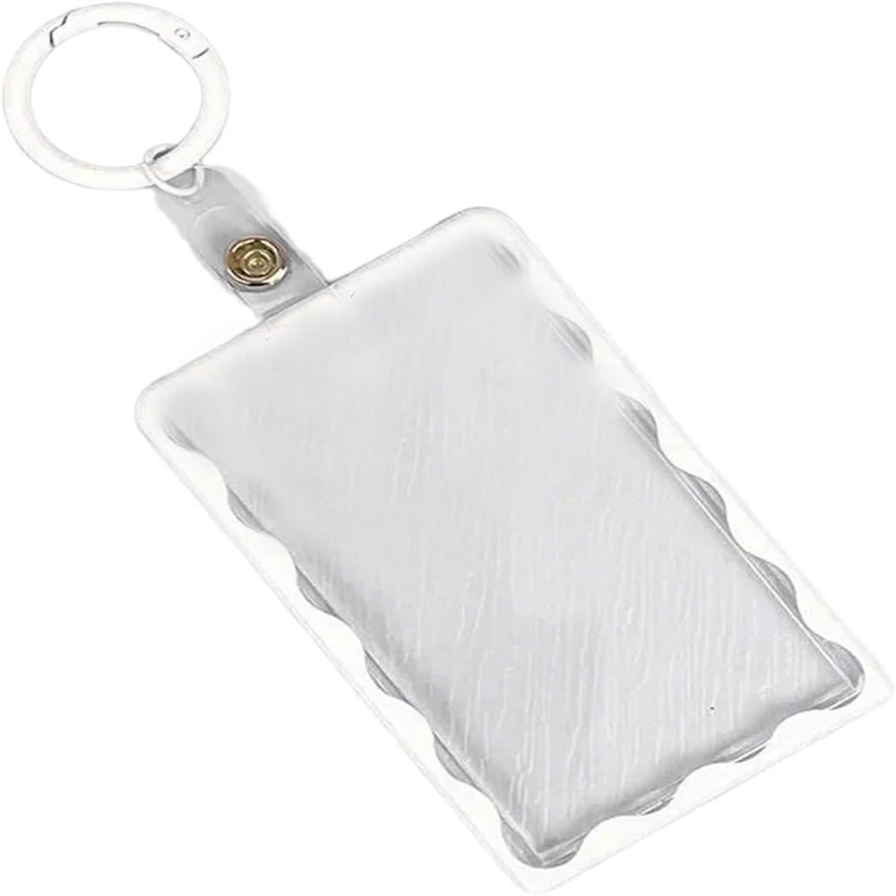 Clear Acrylic ID Card Holder Keychain Waterproof Protective Card ...
