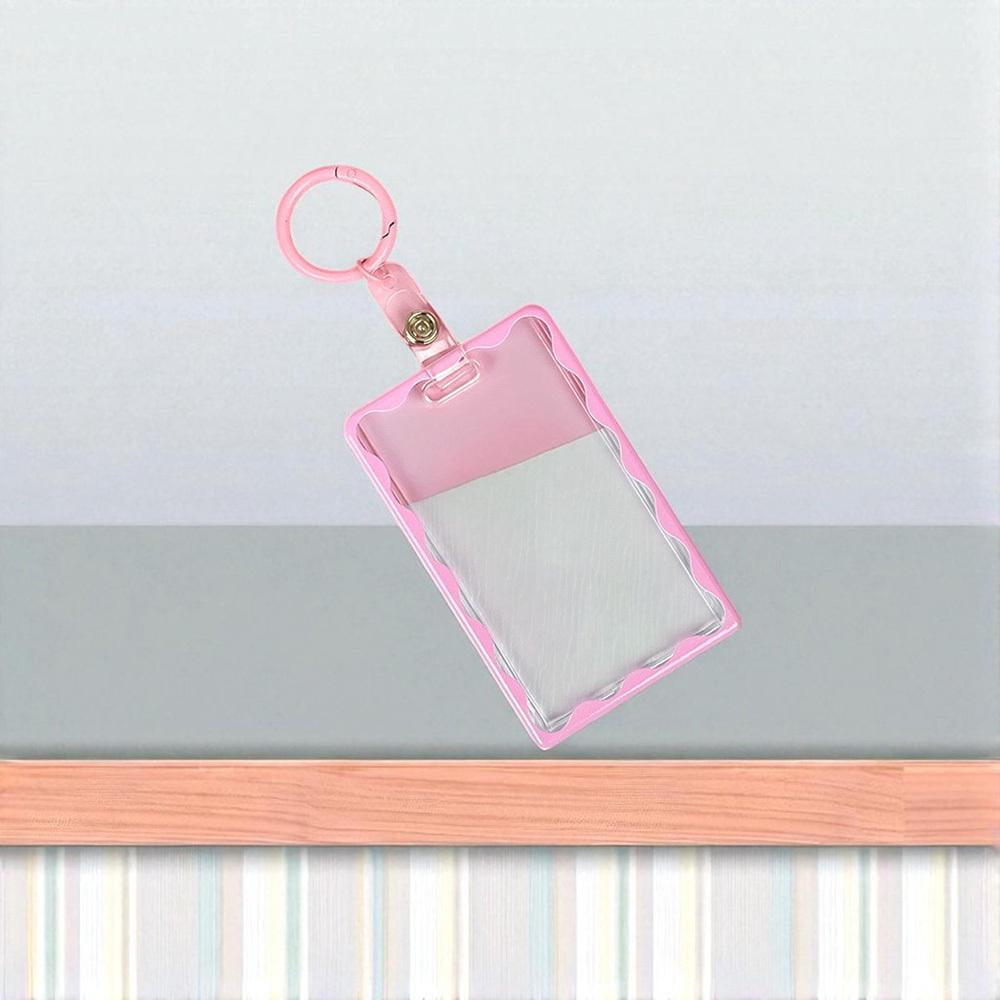 Clear Acrylic ID Card Holder Keychain Waterproof Protective Card ...