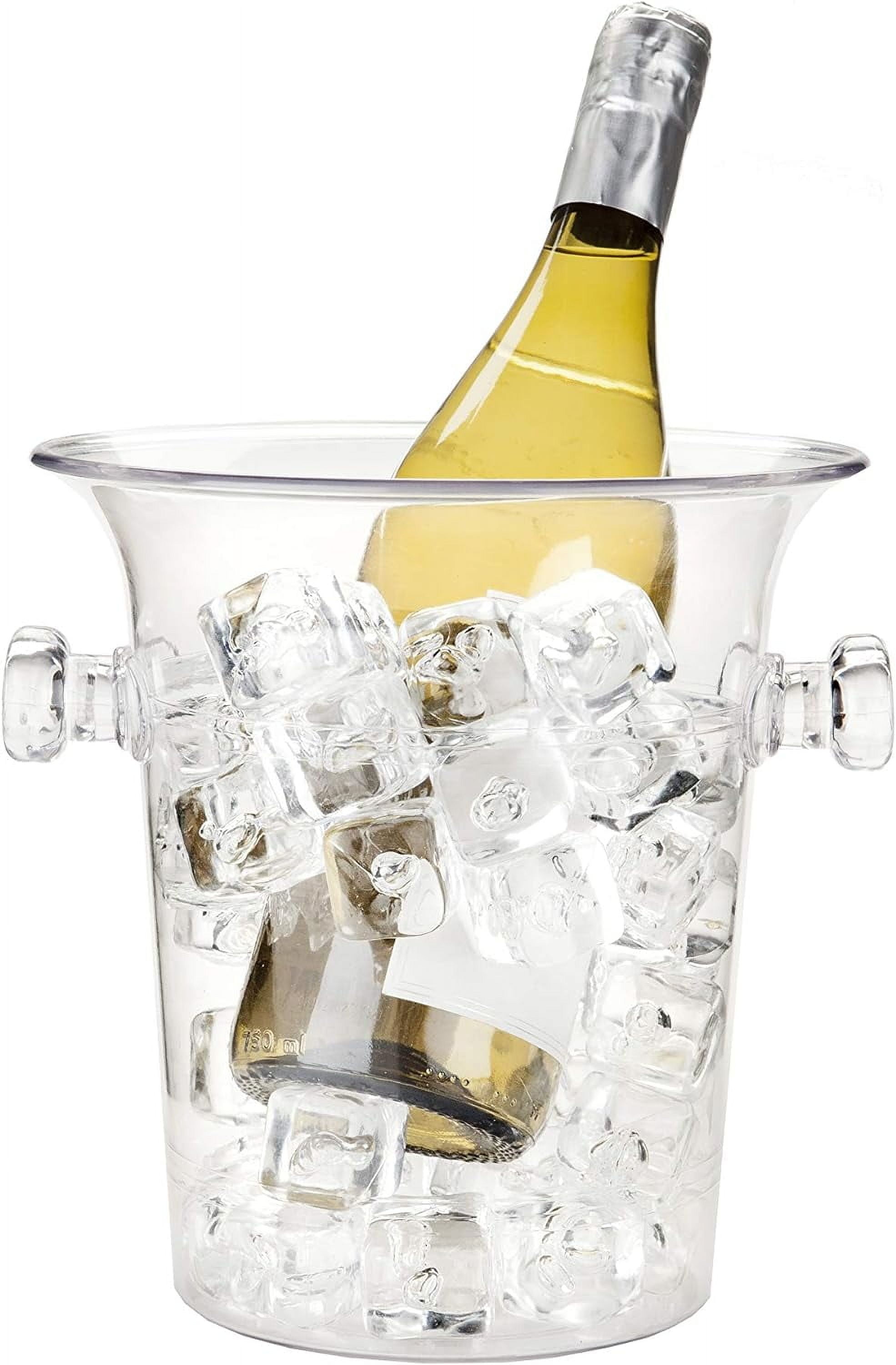 Clear Acrylic Ice Bucket with Handles, 3-Liter Capacity, Durable Wine ...