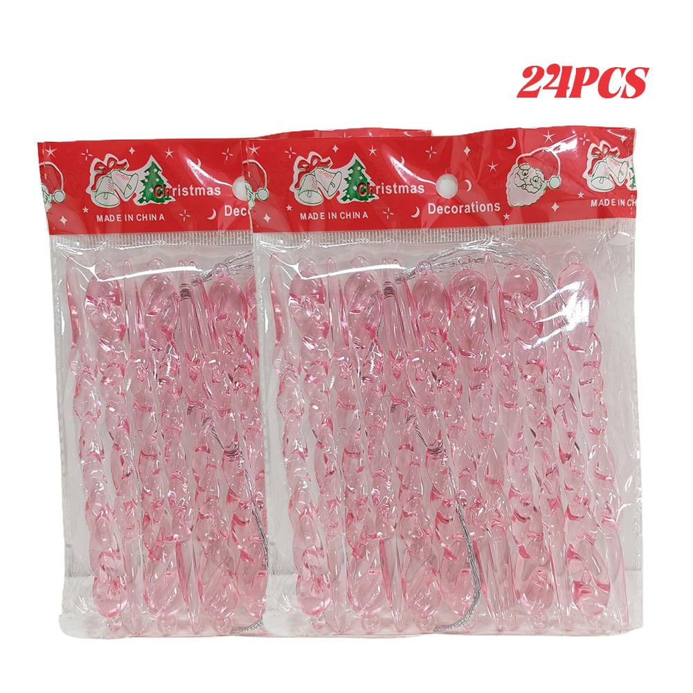 Clear Acrylic Icicle Christmas Ornaments 113cm Plastic Icicles with 7cm ...