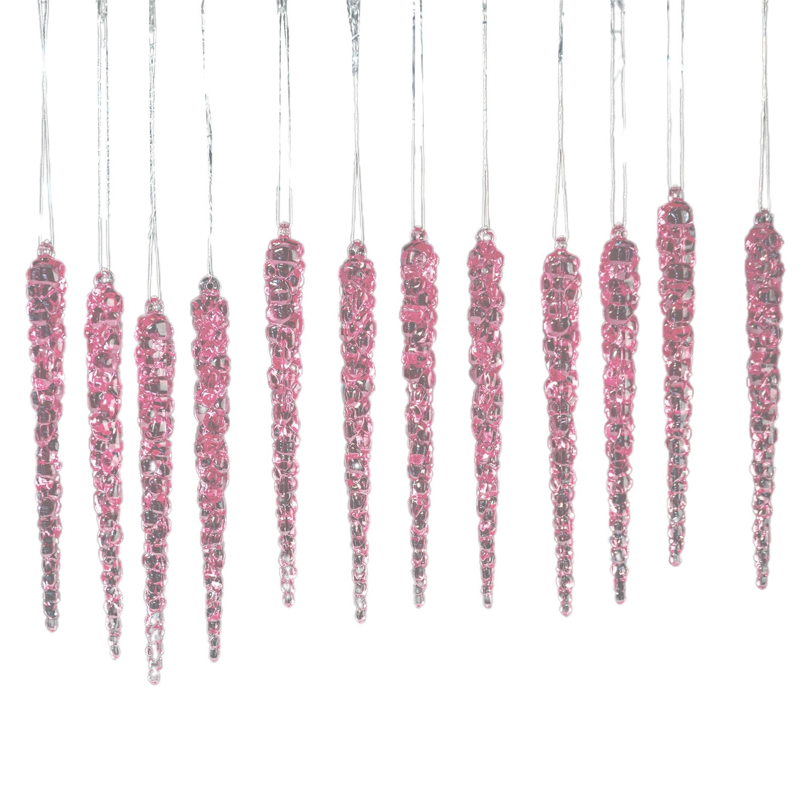 Clear Acrylic Icicle Christmas Tree Ornaments - 12PCS Large 5.12" Drop ...
