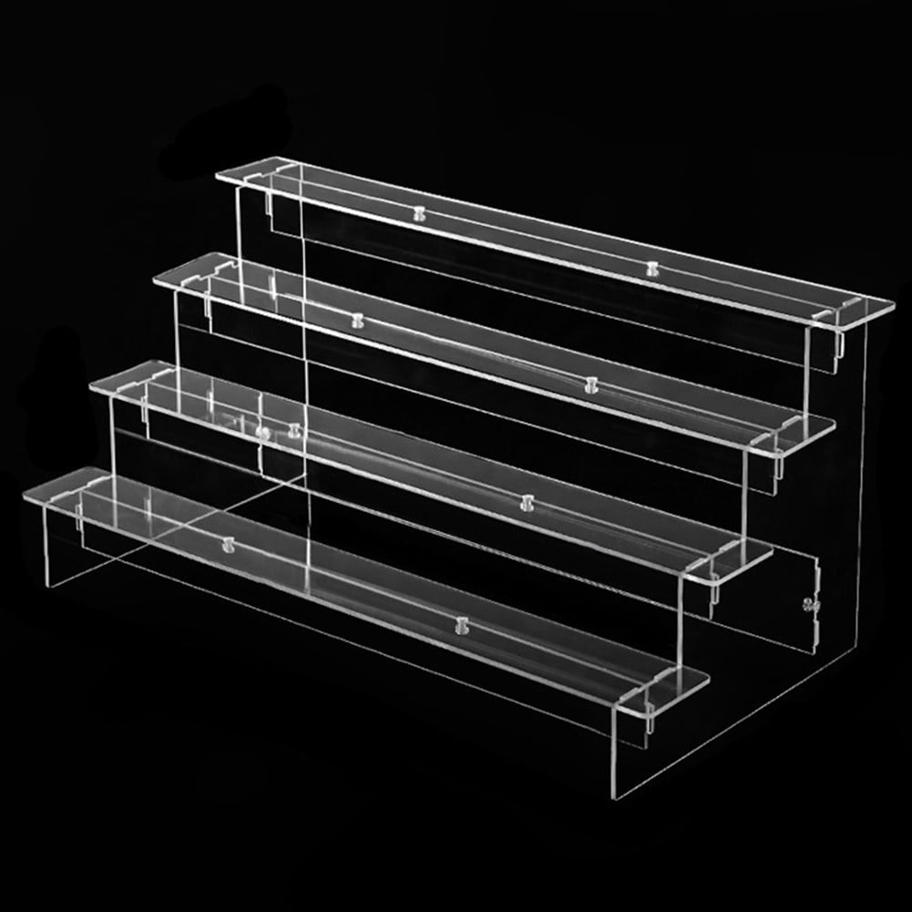 Clear Acrylic Ladder Display Stand 2-5 Tier Shelf For Perfume Jewelry ...